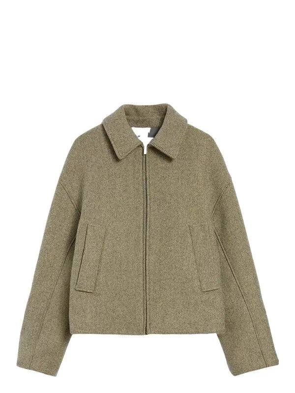 JIL SANDER Gabardine Padded Jacket - Pine Color