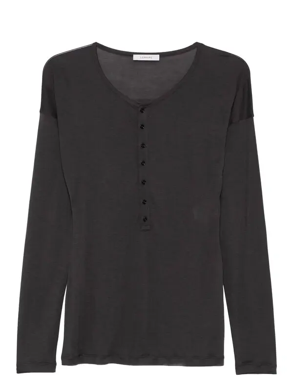 LEMAIRE Round Neck Long Sleeve T-shirt - Black