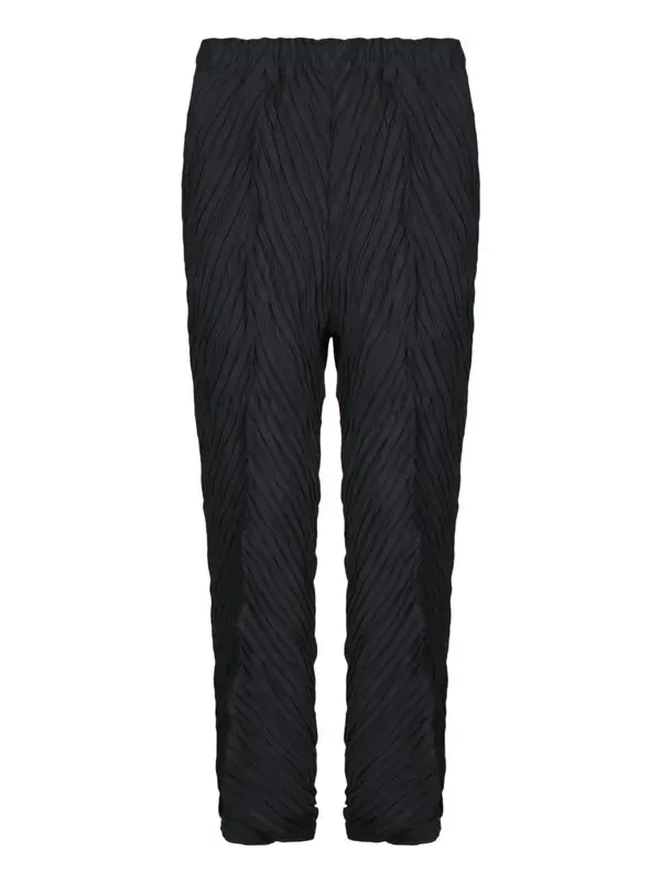 Issey Miyake Pleated Elastic Waist Casual Pants - Black