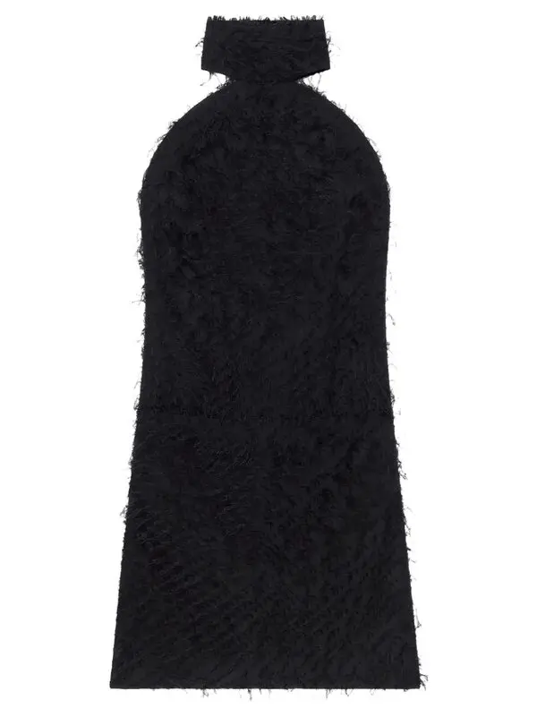 COURREGES Courrèges Illusion Circle Fringed Halterneck Dress - Black
