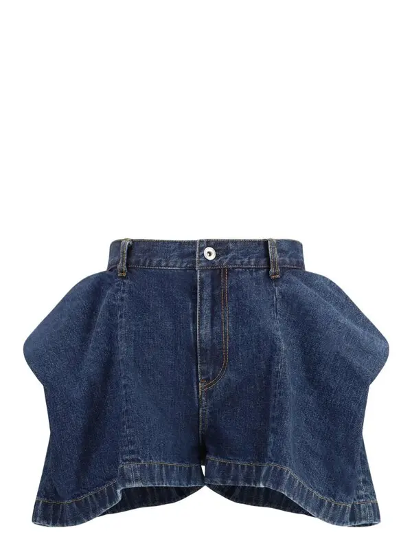 Sacai Mid-rise Denim Shorts - Blue