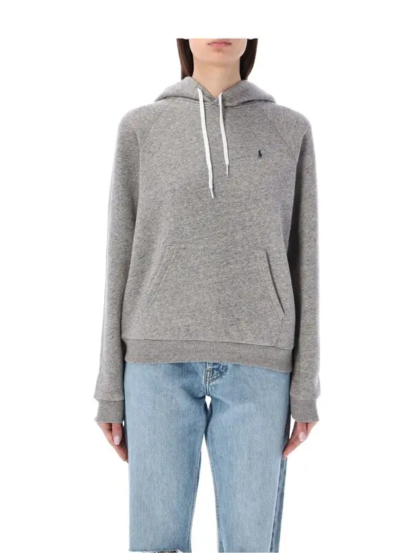 Polo Ralph Lauren Embroidered Drawstring Hoodie - Gray