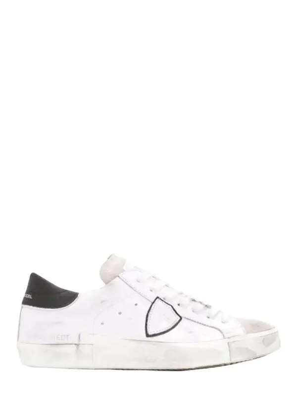 Philippe Model Round Toe Lace-up Sneakers - White