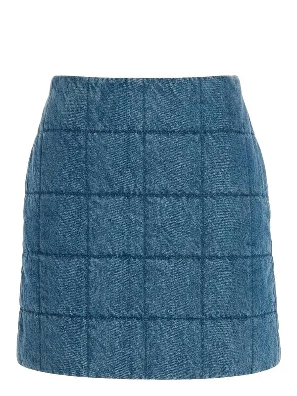 Gucci Denim Quilted Skirt - Blue