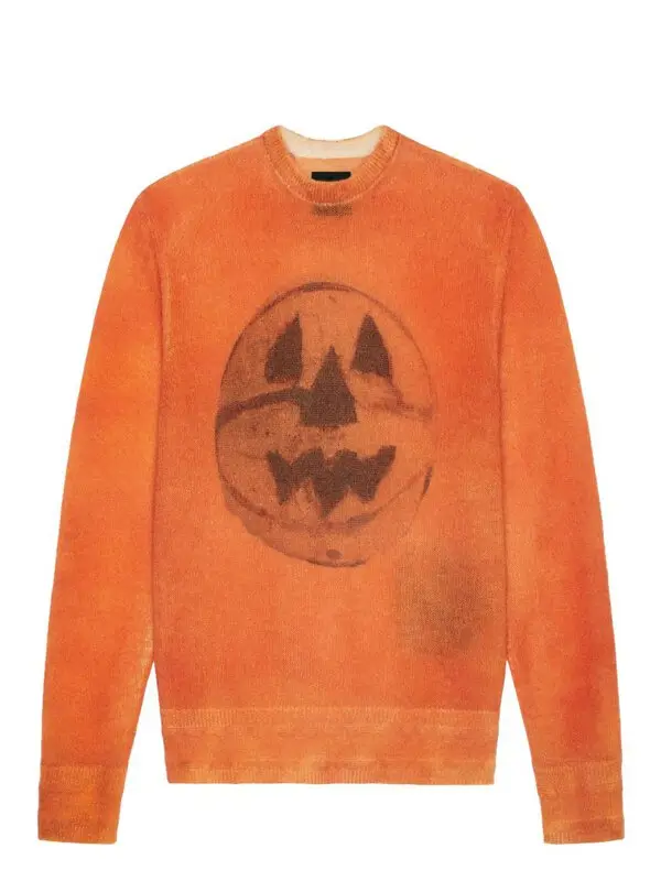 Givenchy Mohair Blend Printed Crewneck Jumper - Red