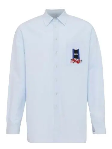J.W.ANDERSON Jw Anderson Window' Embroidered Shirt - Light Blue
