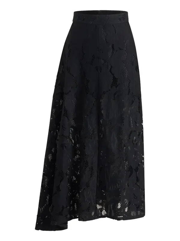 PATOU Asymmetric Midi Skirt - Black