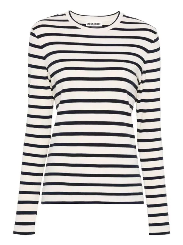 JIL SANDER Striped Long-sleeve T-shirt - White