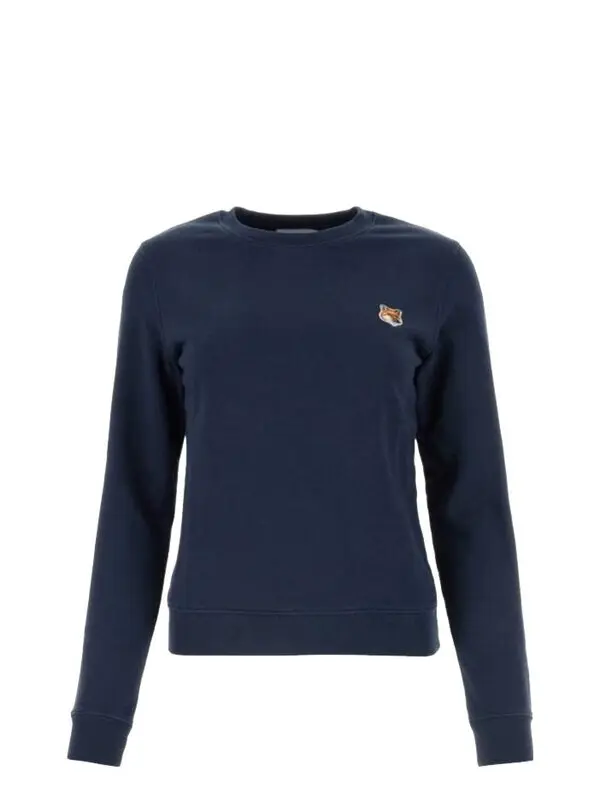 Maison Kitsuné Crewneck Sweatshirt With Fox Head Patch - Blue