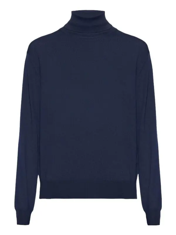 Gucci Embroidered Roll Neck Jumper - Blue