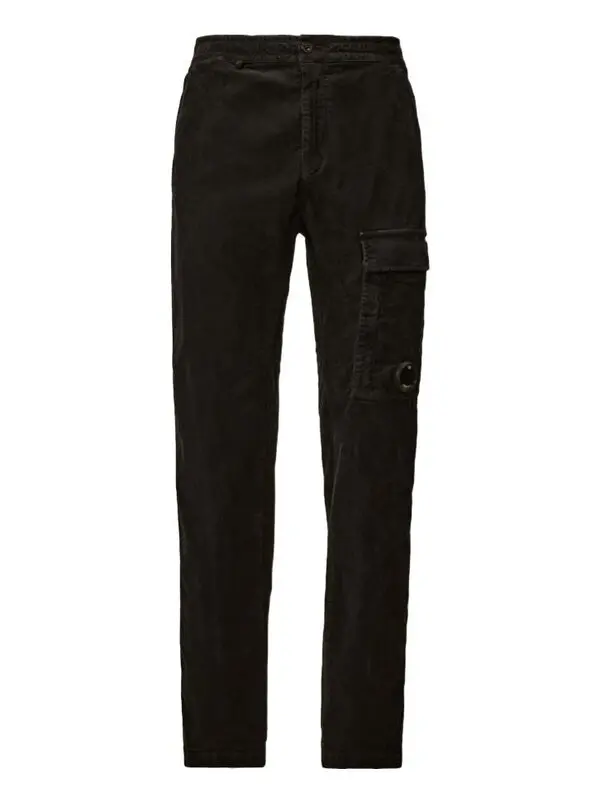 C.P. COMPANY Velveteen Cargo Pants - Black