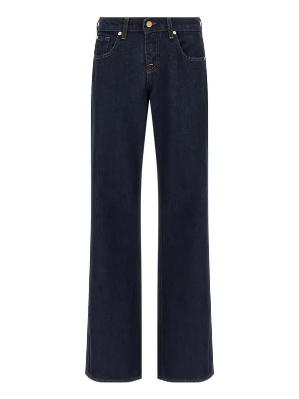 7 For All Mankind Contrast Stitching Five Pockets Jeans - Black