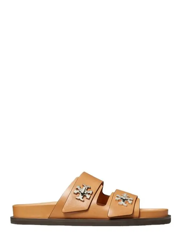 Tory Burch Metal Twist Lock Sport Slides - Camello