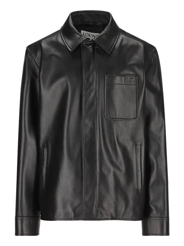 Loewe Logo Patch Overshirt Jacket - Black