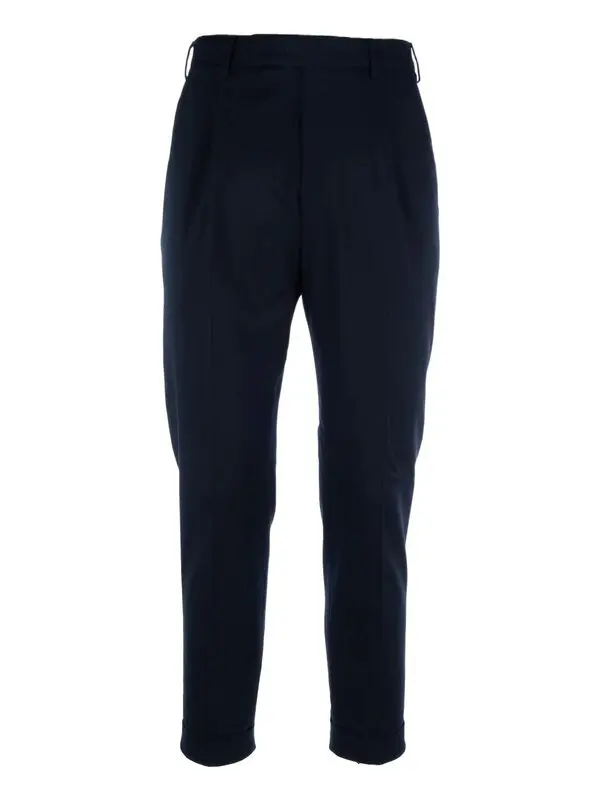 PT TORINO Rebel Turn-up Hem Tapered Trousers - Black