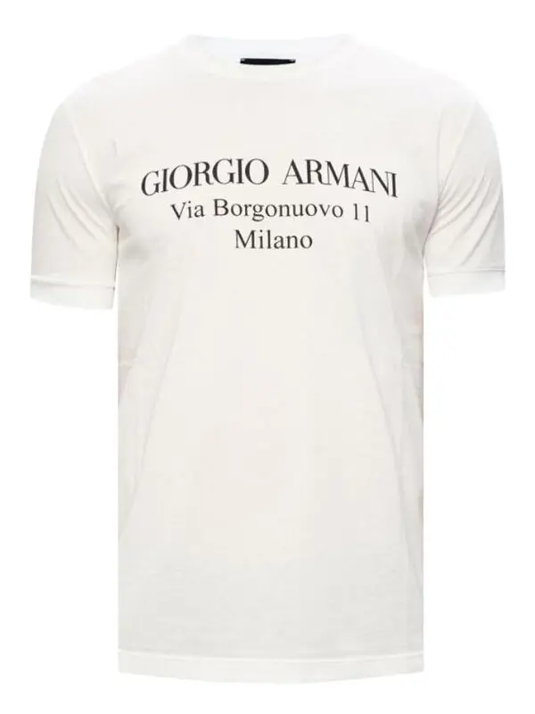 Giorgio Armani Logo Printed Crewneck T-shirt - White