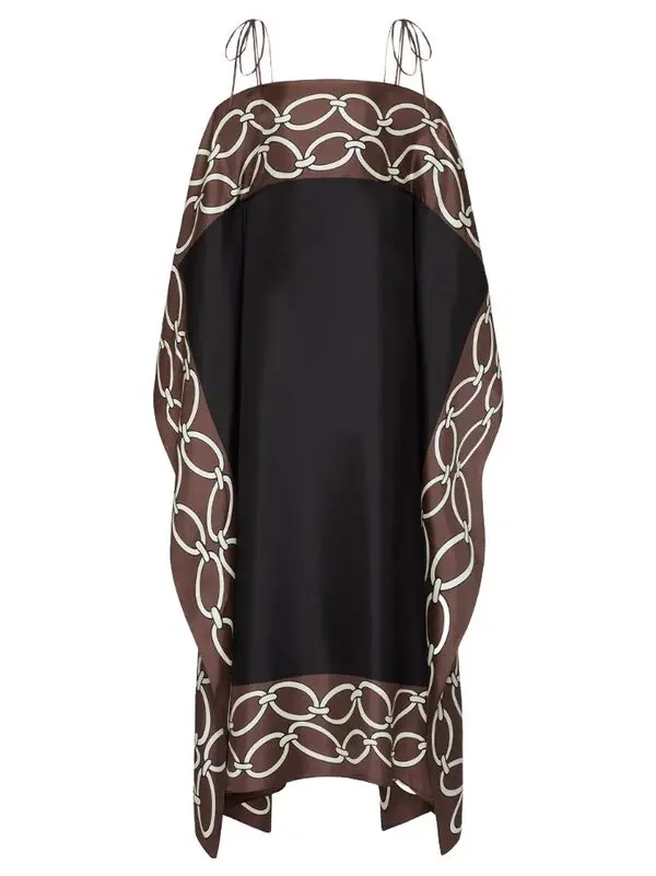 Valentino Garavani Chain Print Twill Maxi Dress - Black