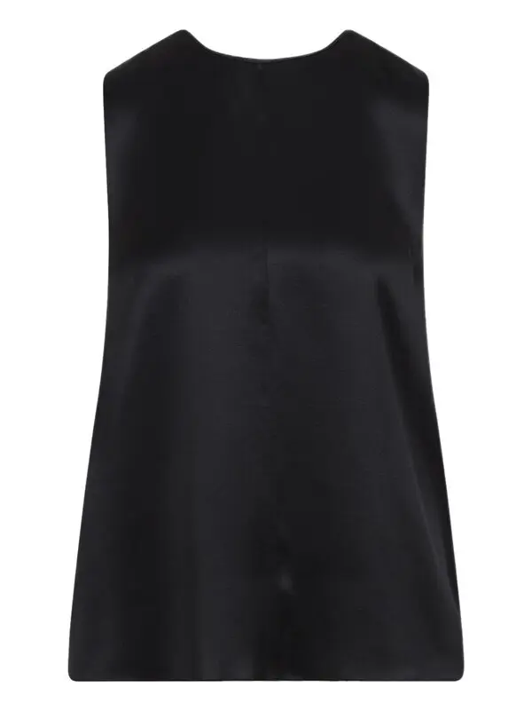 TOM FORD Sleeveless Satin Top With Keyhole Buckle - Black