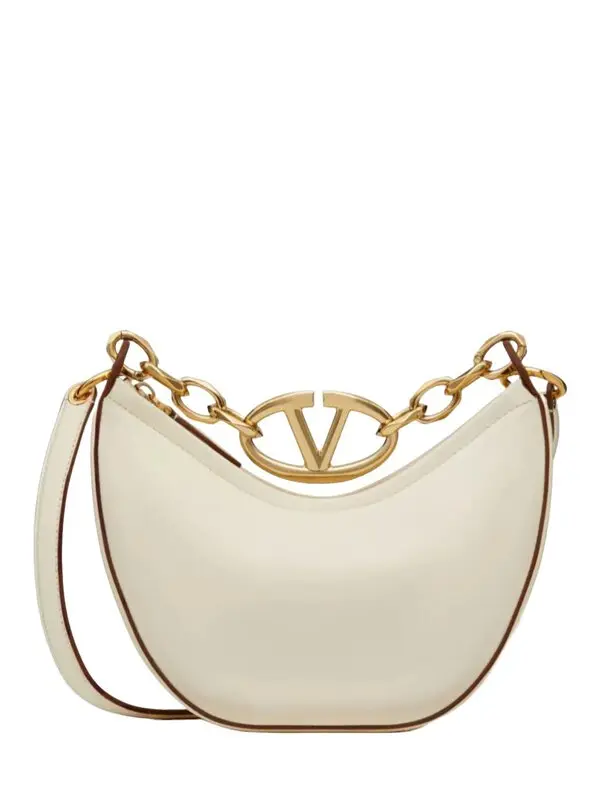 Valentino Garavani Vlogo Moon Zip-up Mini Shoulder Bag - Ivory