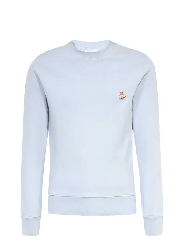 Maison Kitsuné Fox Patch Crewneck Sweatshirt - Blue