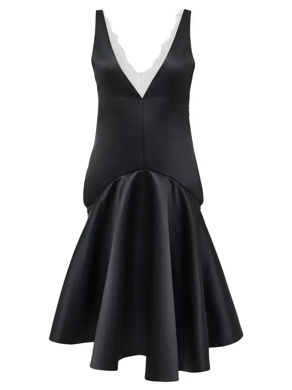J.W.ANDERSON Jw Anderson Draped Hemline V-neck Dress - Black