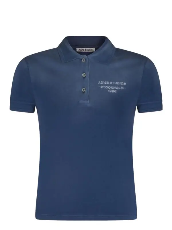 Acne Studios Sprayed Polo T-shirt - Navy Blue