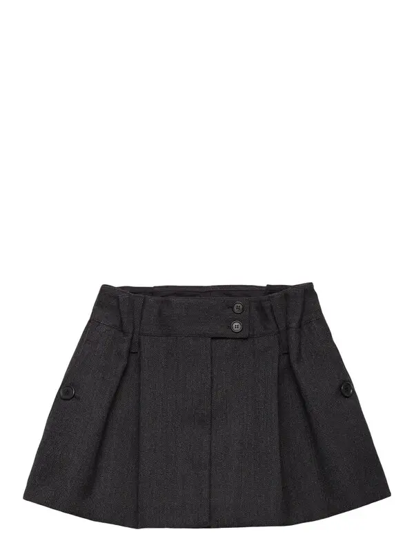 Prada Checked Mini Skirt - Anthracite Gray