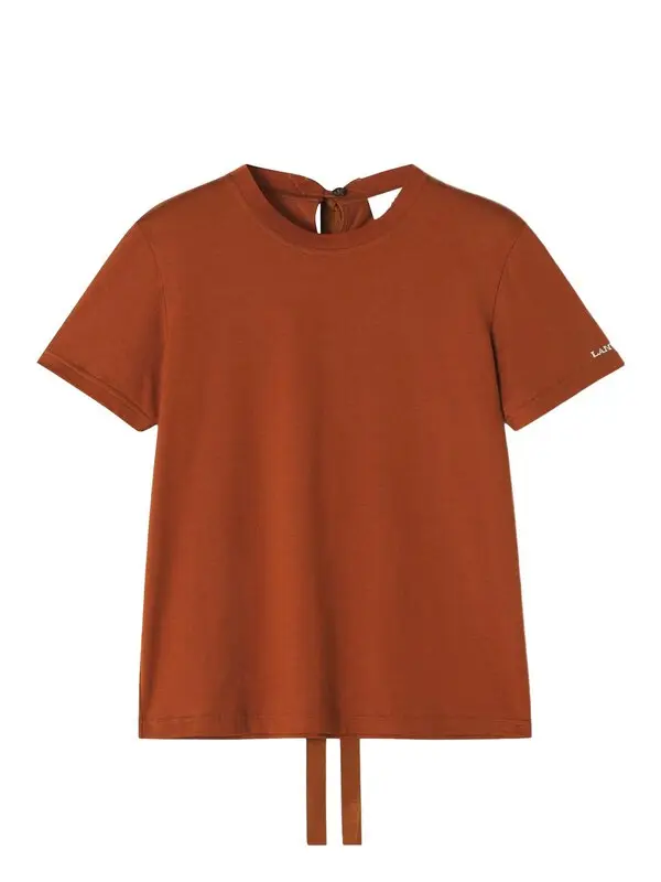 LANVIN Tie-detail Crewneck Top - Red