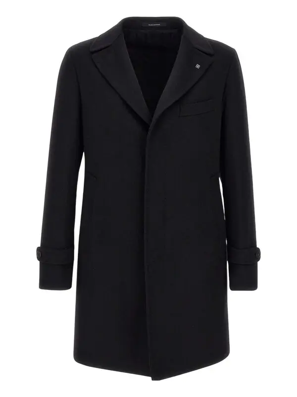 Tagliatore Single-breasted Coat With Pointed Collar - Black