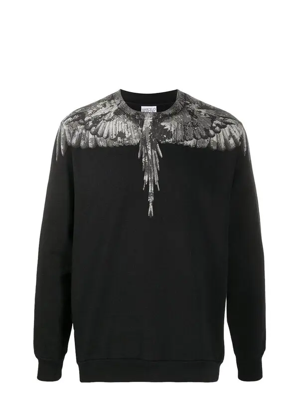 MARCELO BURLON COUNTY OF MILAN Wings Print Sweatshirt - Black