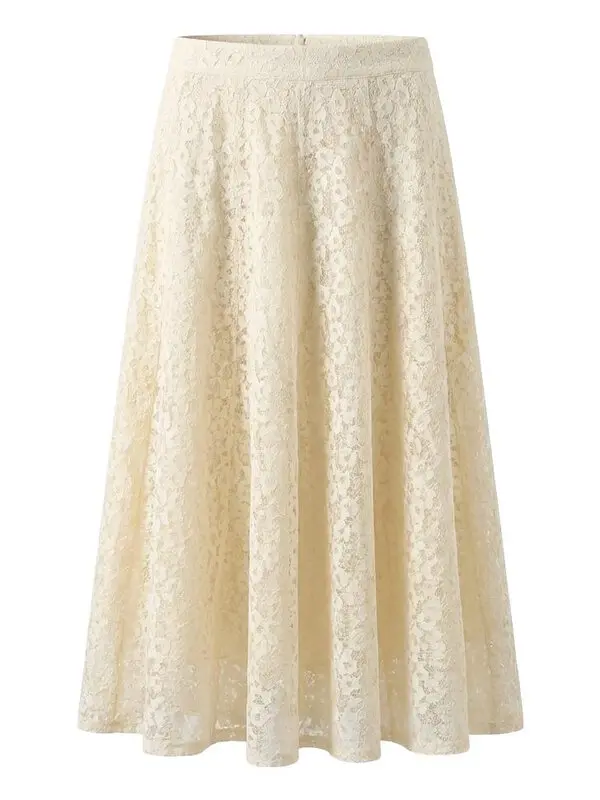 Max Mara Lace Pattern Skirt - Nude