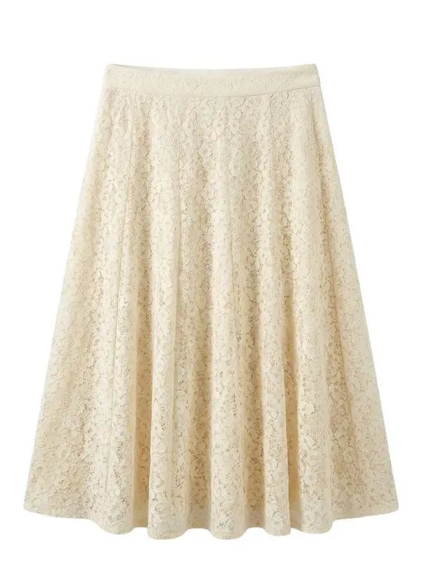 Max Mara Lace Pattern Skirt - White