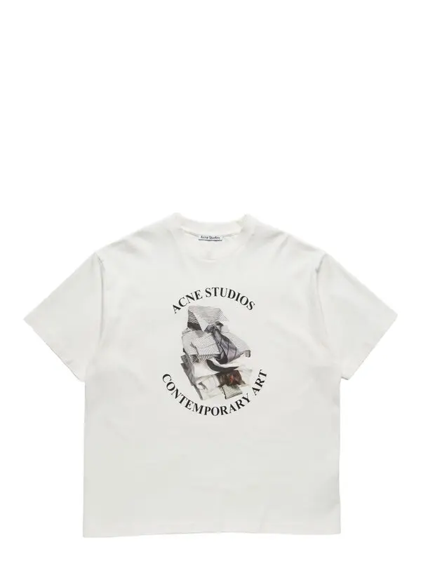 Acne Studios Logo Printed Crewneck T-shirt - Off White