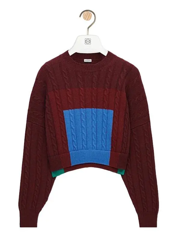 Loewe Anagram Patch Cropped Jumper - Brown