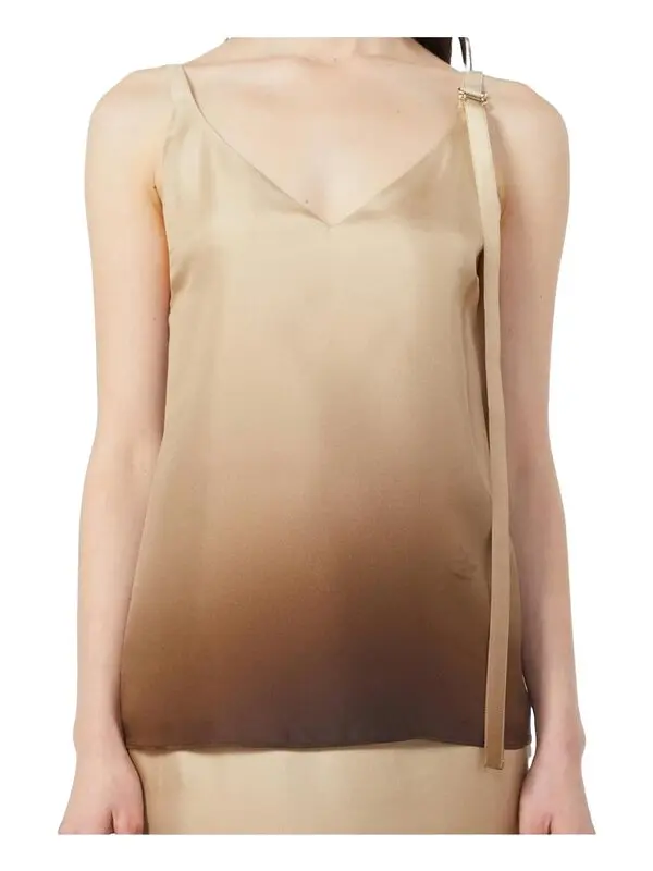 Sportmax Tie & Dye V-neck Top - Nude