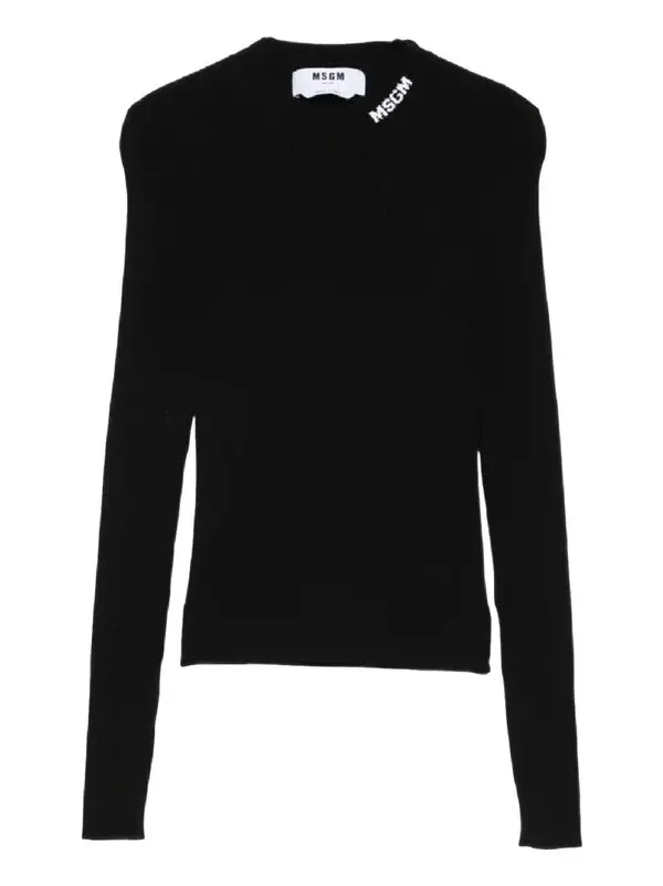 MSGM Ribbed Stretch Sweater - Black