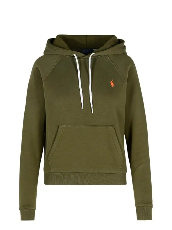 Polo Ralph Lauren Embroidered Logo Drawstring Hoodie - Green