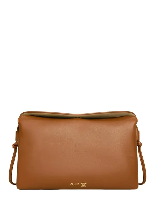 Celine Trio Flap Bag In Smooth Lambskin - Soft Tan