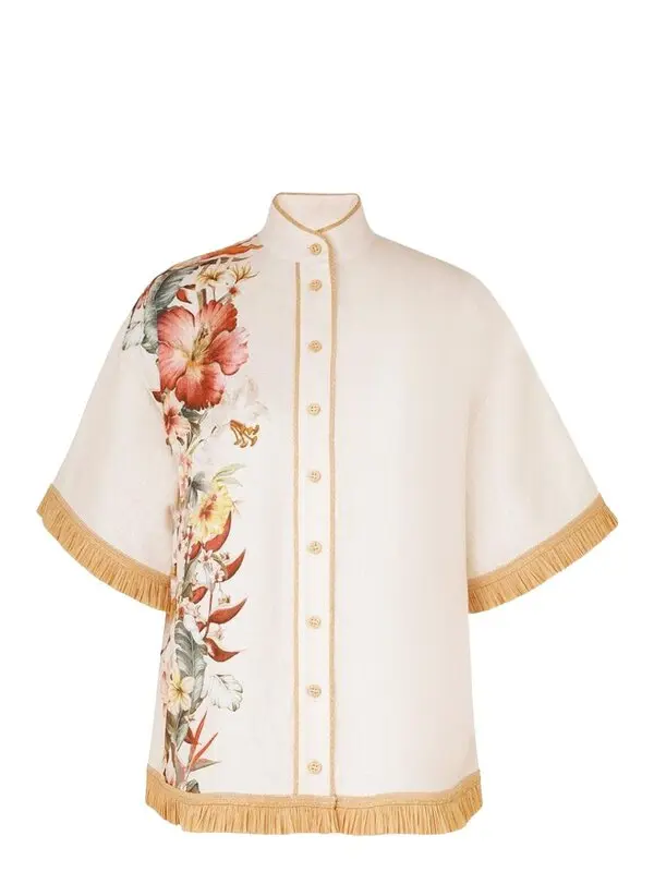 Zimmermann Lexi Short Sleeve Shirt - Pink