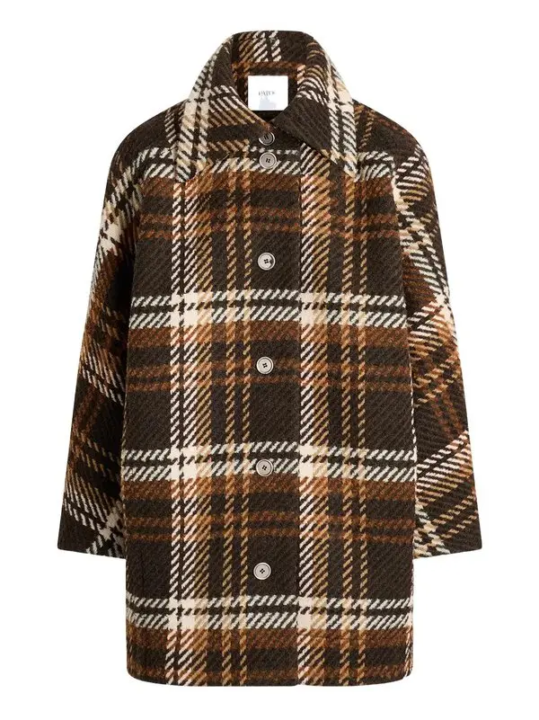 PATOU Checked Wool Coat - Black
