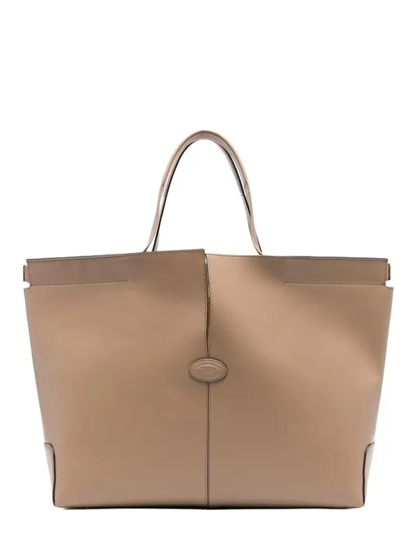 TOD'S Slit-detailed Top Handle Bag - Brown