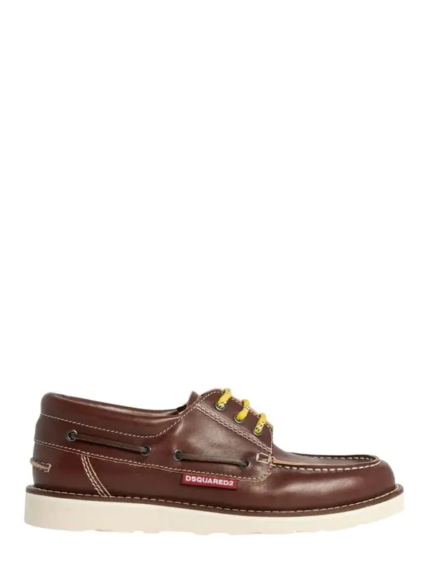 Dsquared2 Round Toe Boat Shoes With Tie Fastening - Brown