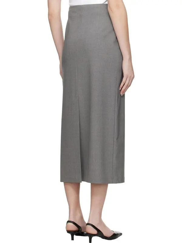 LOULOU STUDIO Midi Slit Skirt - Gray