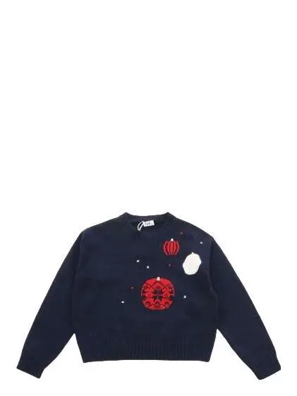 IL GUFO Crew Neck Christmas Jumper - Blue