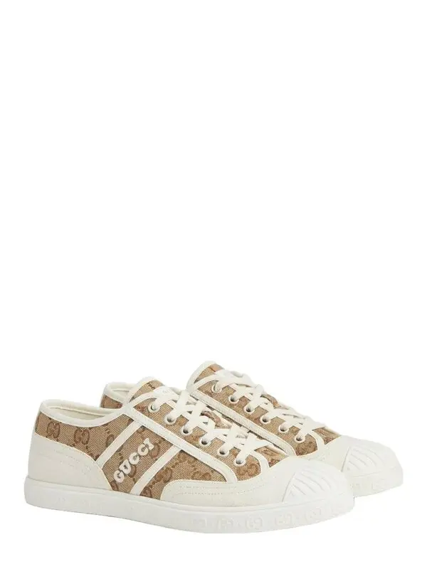 Gucci Gg Low-top Sneakers - Beige And Ebony