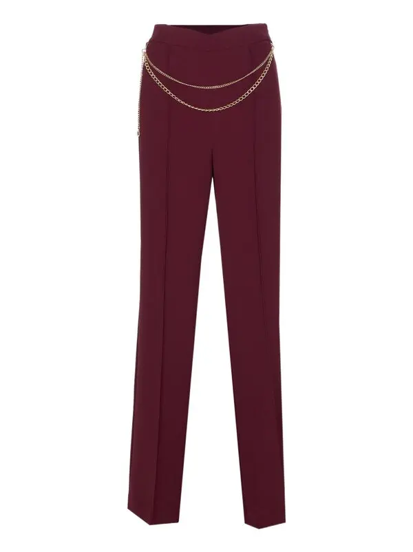 TWINSET Belted Crêpe Wide-leg Trousers - Red
