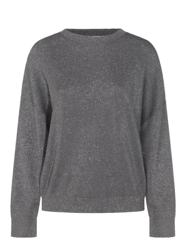 Brunello Cucinelli Long-sleeved Crewneck Jumper With Ribbed Details - No