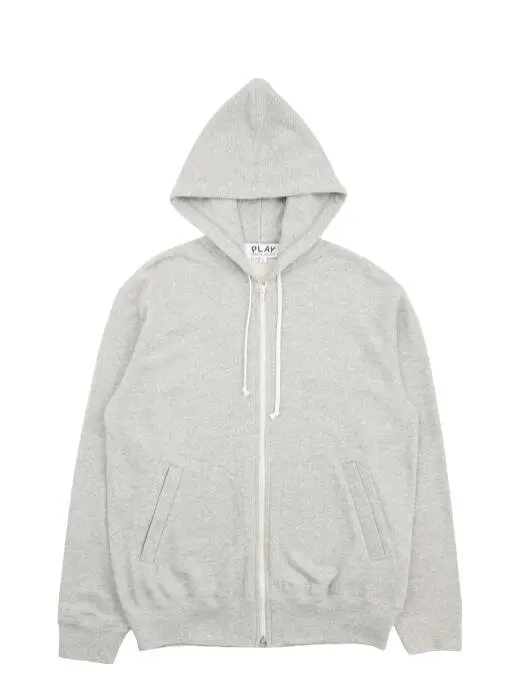 Play Comme Des Garcon Long Sleeve Zip-up Hoodie - Grey