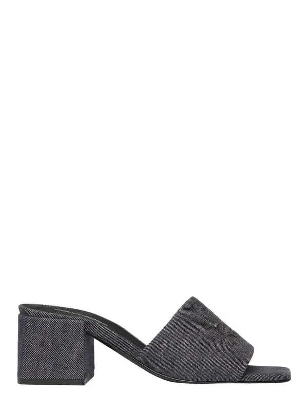 COURREGES Square-headed High-heeled Sandals - Dark Gray