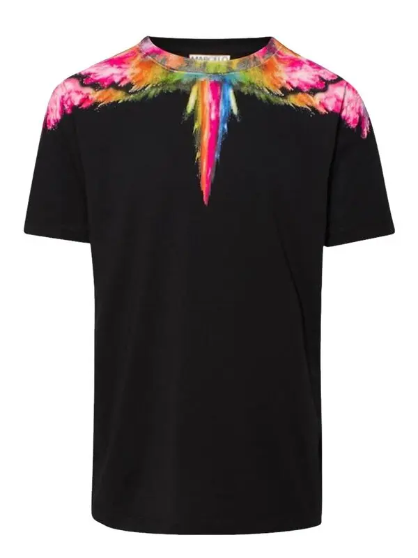 MARCELO BURLON COUNTY OF MILAN Wings-print Cotton T-shirt - Black